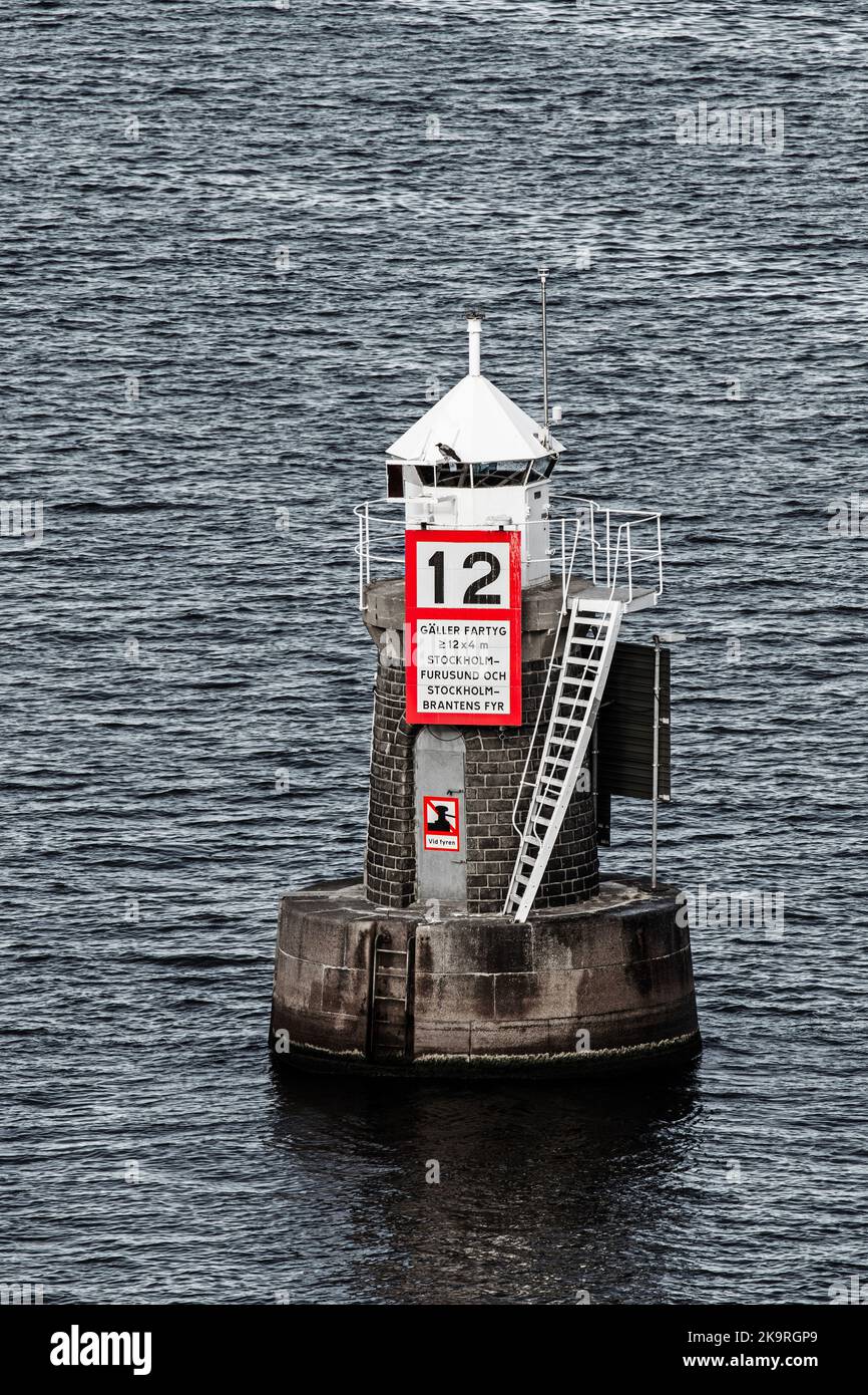 Blockhusudden Lighthouse, Stockholm archipelago, Sweden, Scandinavia ...