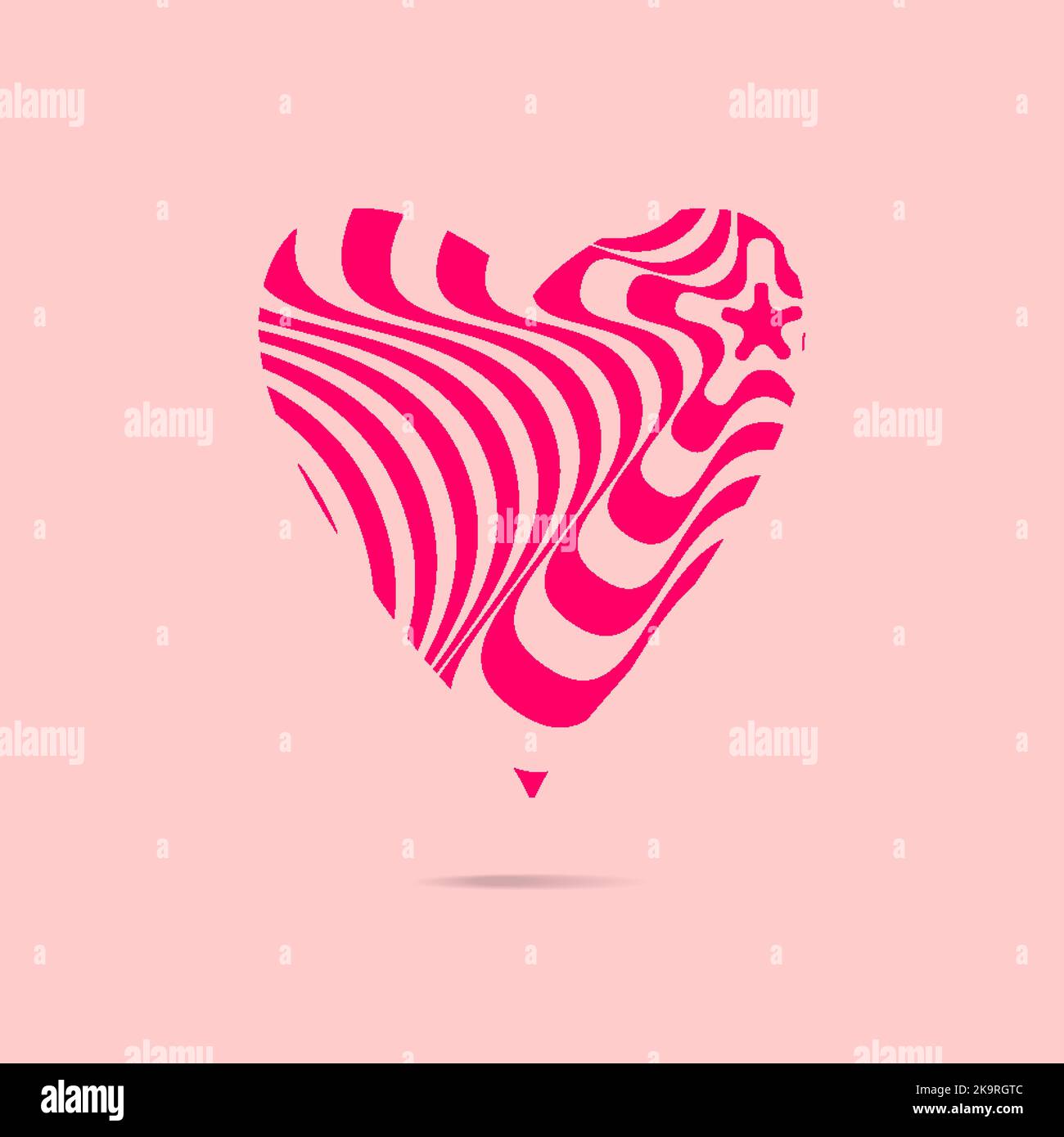 Optical illusion striped heart symbol. Valentine's day modern design ...