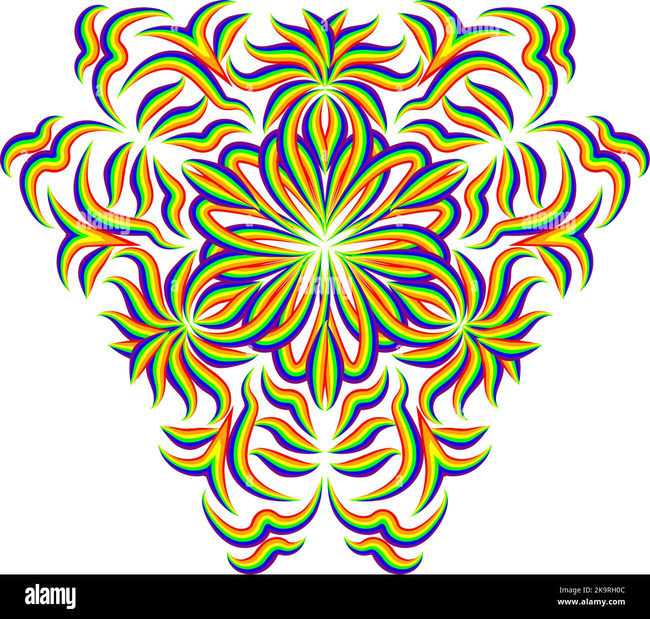 Abstract rainbow ethnic style pattern. Decorative ornament design Stock ...