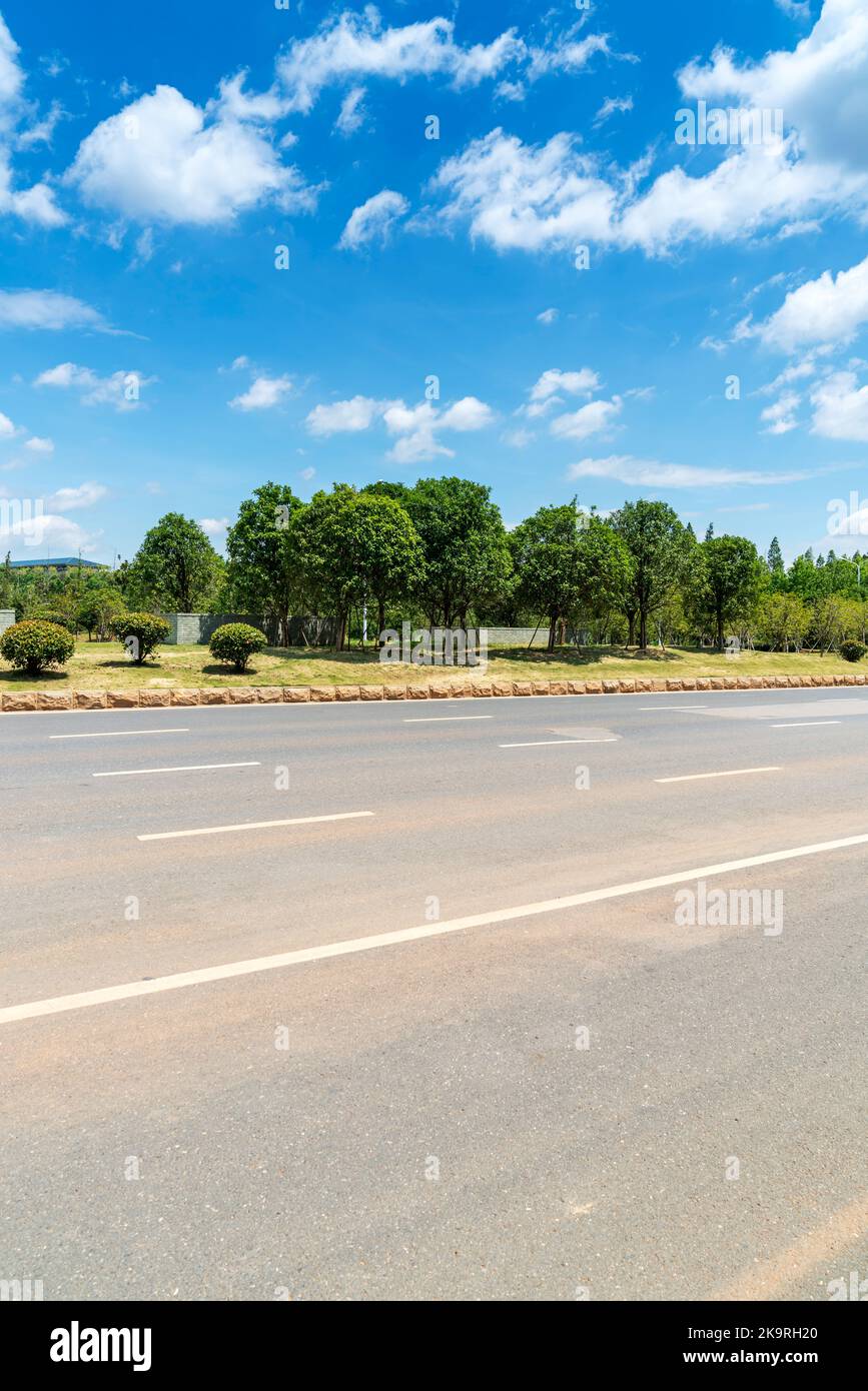 Empty urban road and buildings in China Stock Photo - Alamy