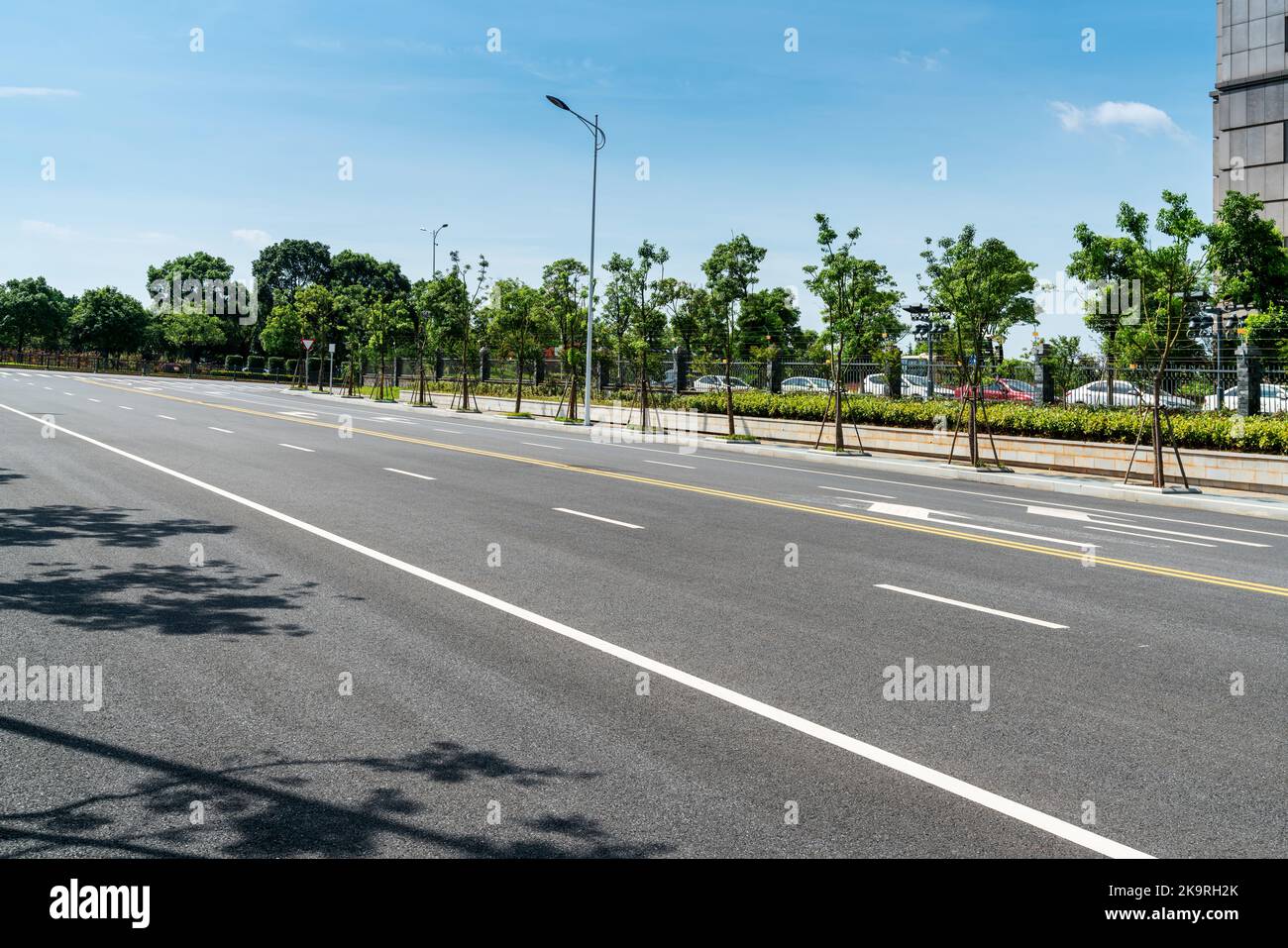 Empty urban road and buildings in China Stock Photo - Alamy