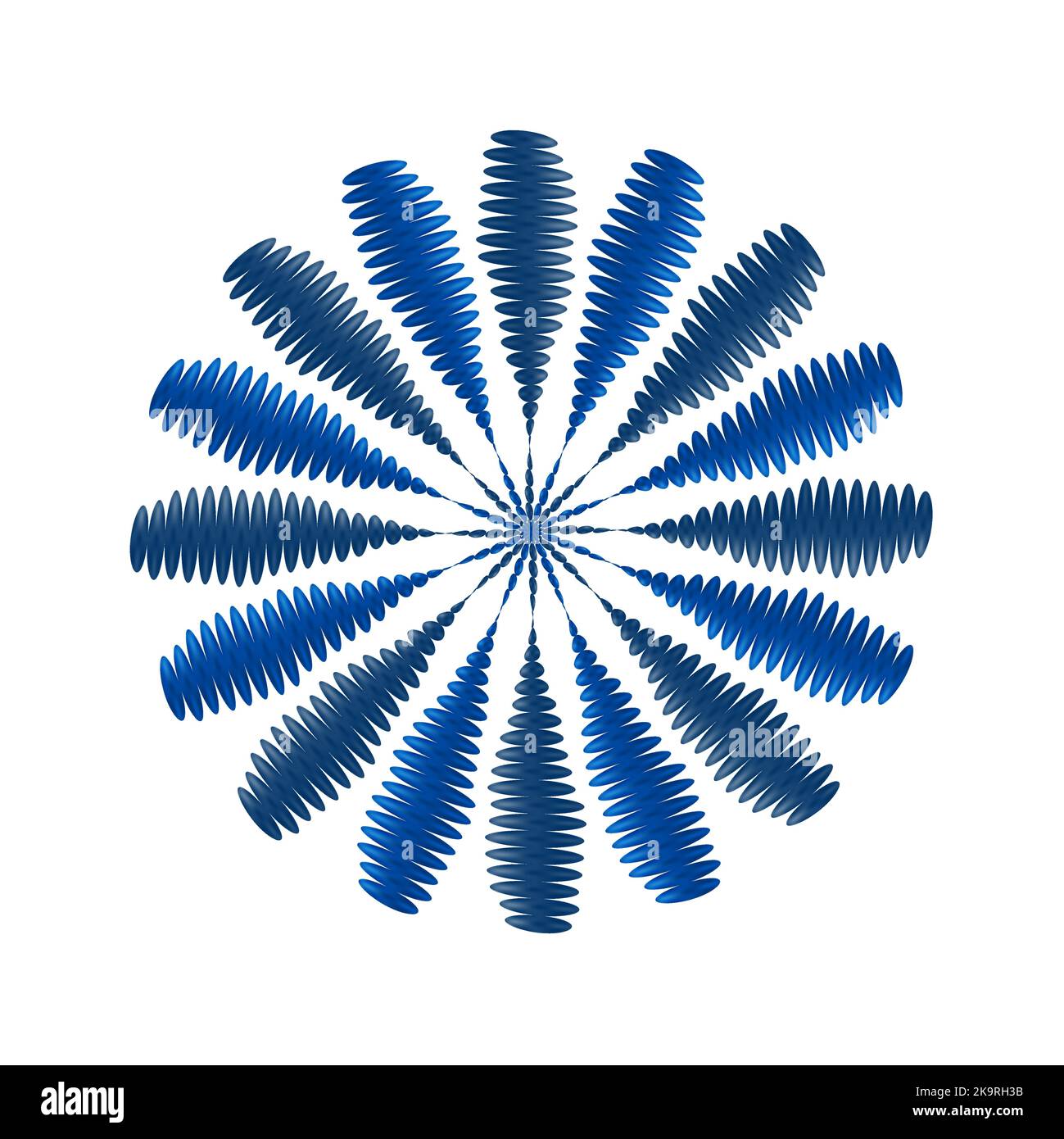 Abstract optical illusion. Dark blue floral shape. Motion effect Stock Vector Image & Art - Alamy