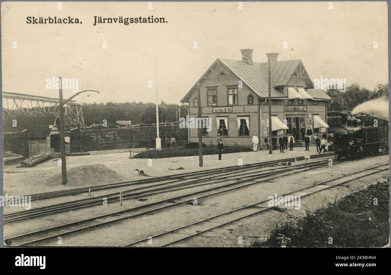 The railway station in Skärblacka. Finspång - Norsholm Railway, FNJ ...