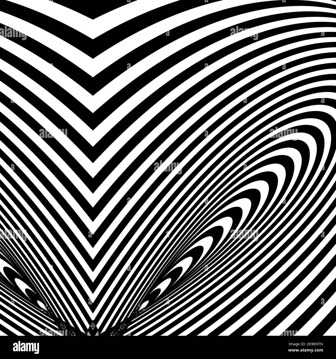 Abstract twisted black and white background. Optical illusion of ...