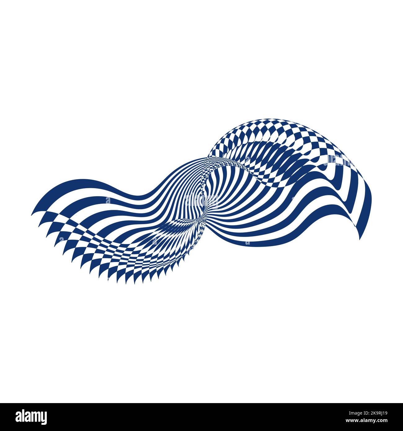 Abstract twisted wavy background. Optical illusion of distorted surface ...