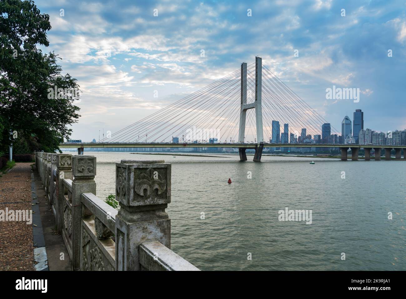 Cable stayed bridge at sunset Stock Photo - Alamy