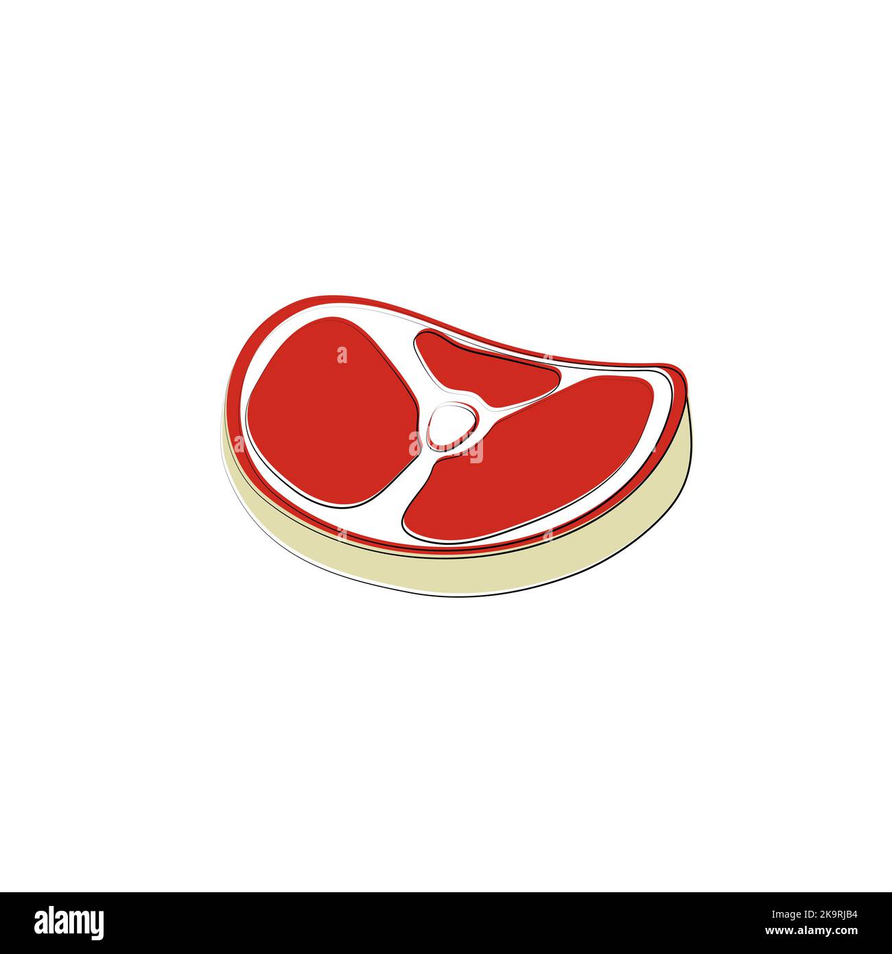 Meat icon. Steak sign. Vector cartoon hand drawn illustration Stock ...