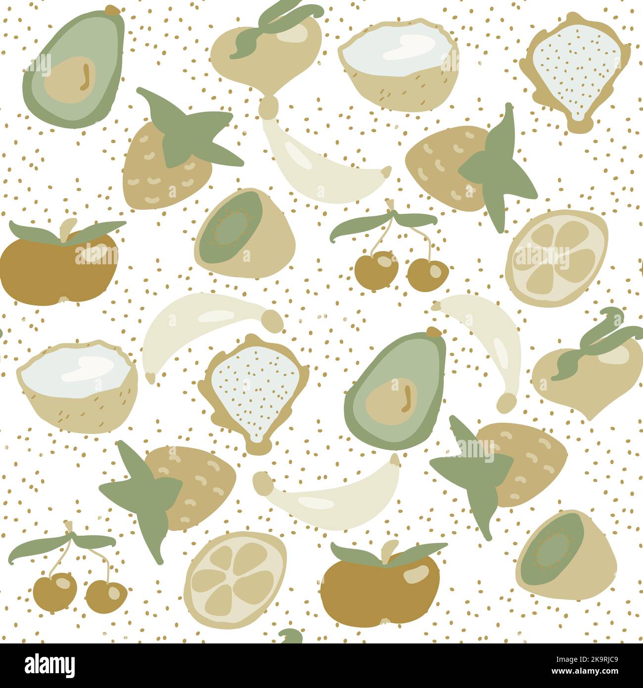 Seamless texture. Decorative background design with banana, avocado ...