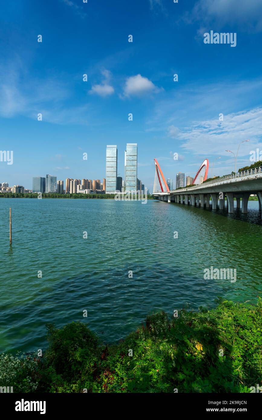 yangtze river cable stayed bridge Stock Photo - Alamy