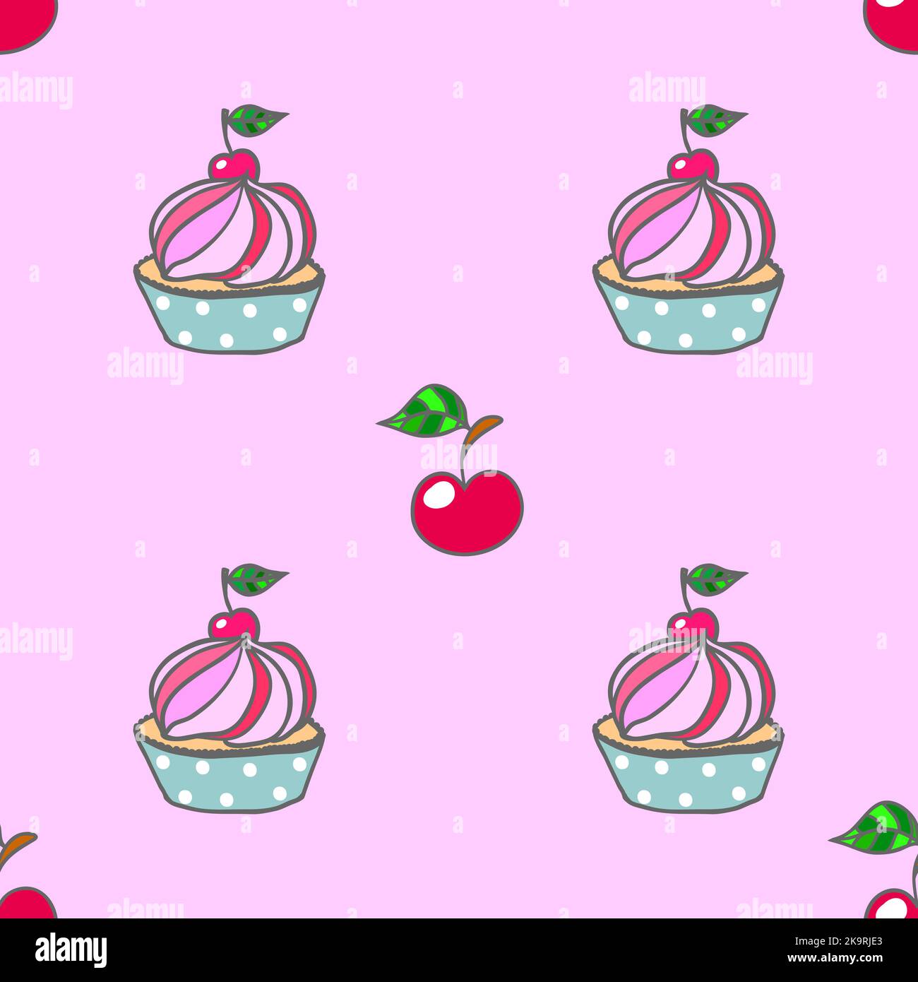 Cute cupcake seamless pattern. Decorative texture Stock Vector Image ...