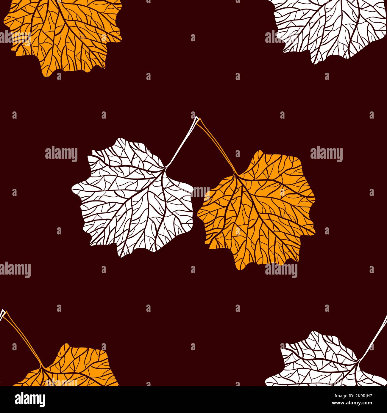 Seamless decorative texture with autumn leaves. Seamless stylized leaf ...