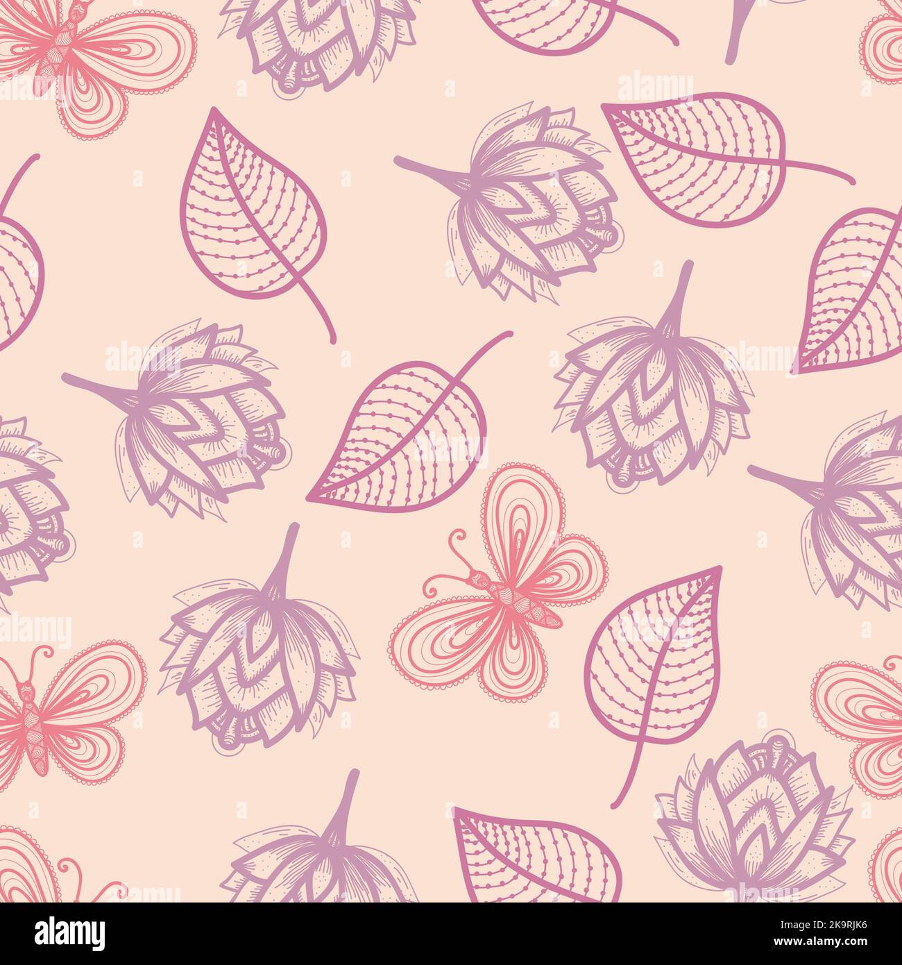 Seamless decorative texture with autumn leaves. Seamless stylized leaf ...