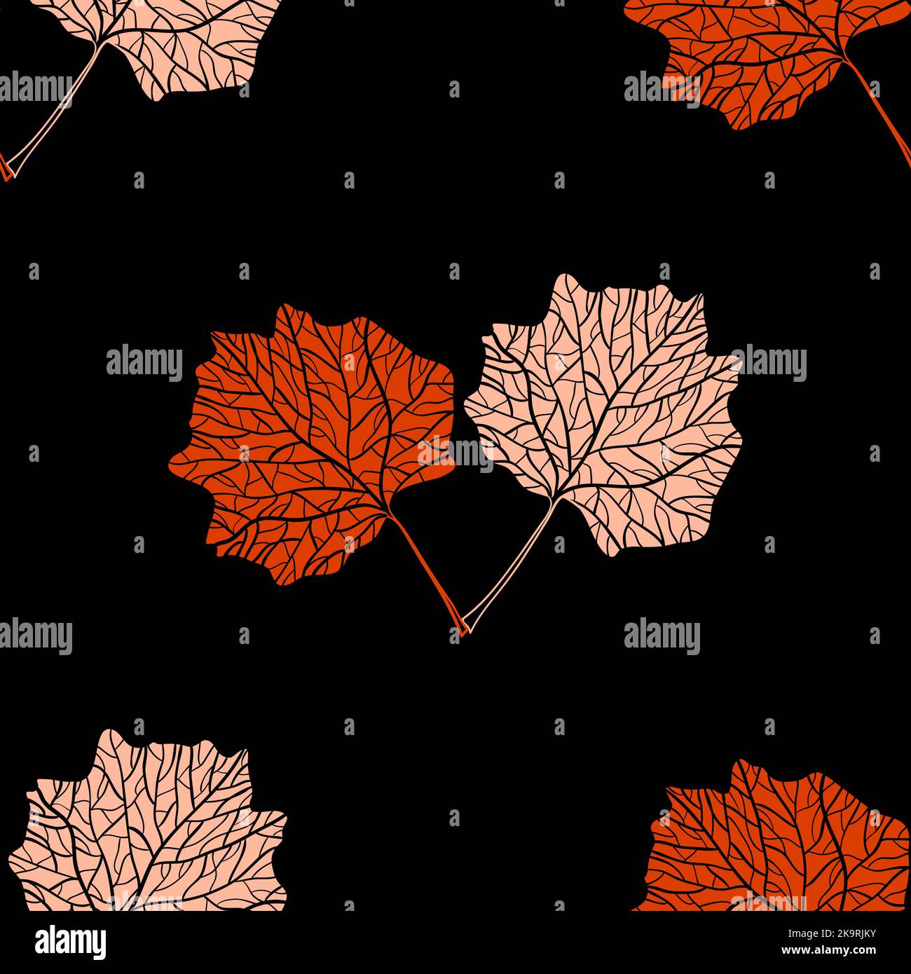 Seamless decorative texture with autumn leaves. Seamless stylized leaf ...