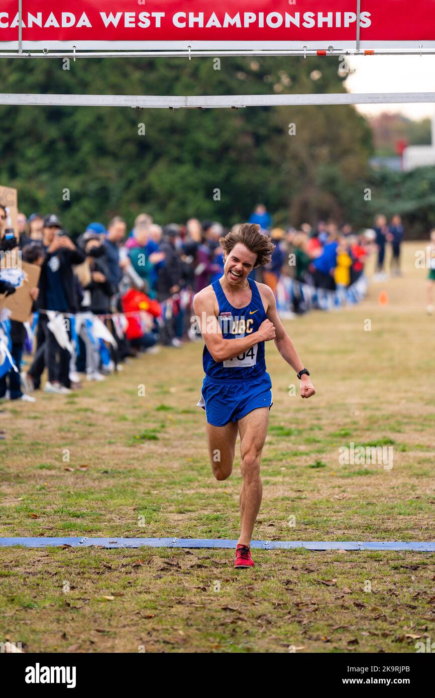 Abbotsford, Canada. 29th Oct, 2022. Men’s champion Tyler Dozzi of UBC ...