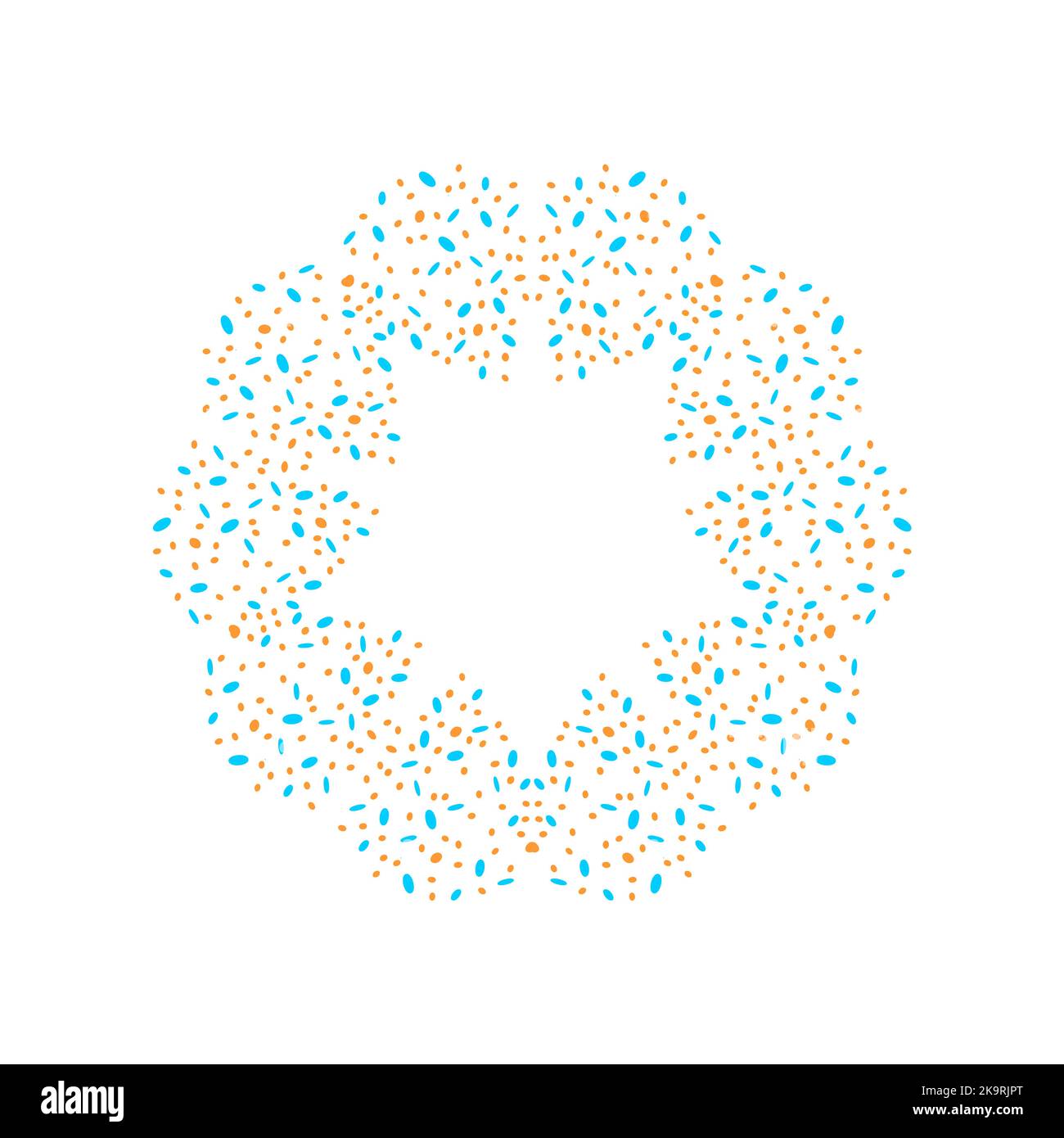 Dotted round colorful frame pattern on white background Stock Vector ...