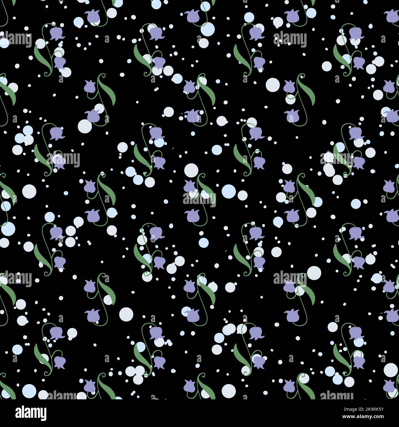 Seamless dark pattern with floral and herbal elements. Decorative ...