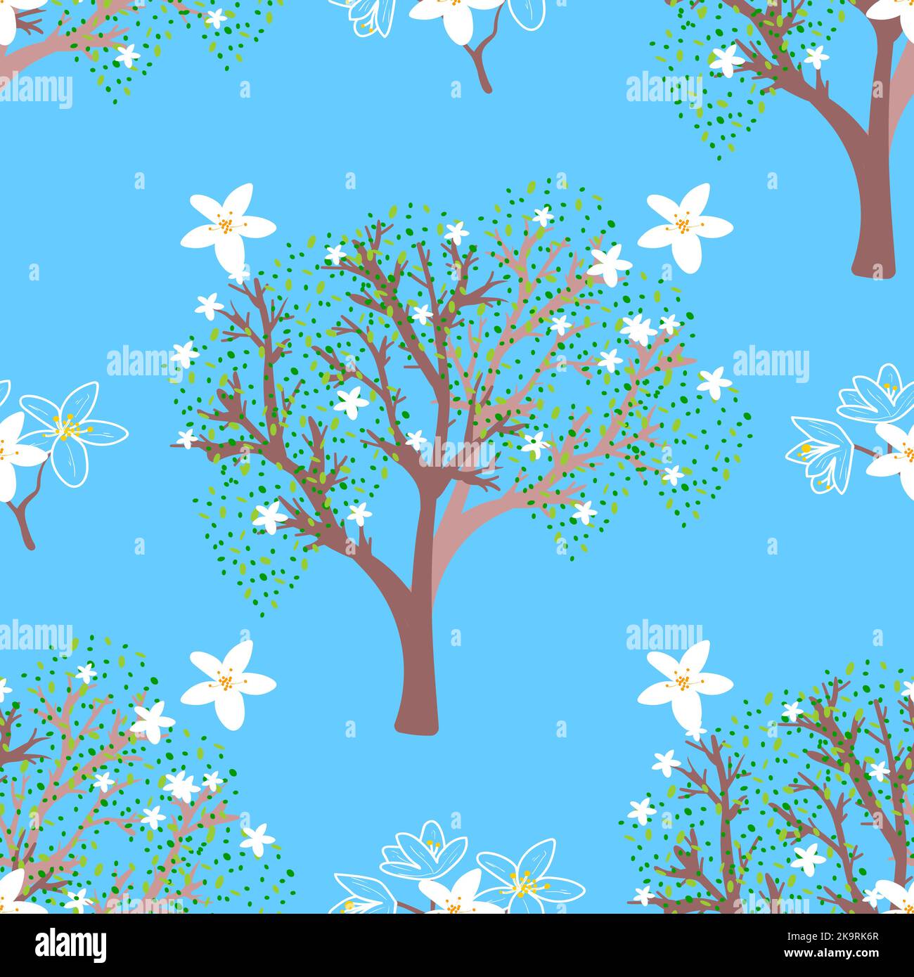 Seamless pattern with floral and herbal elements. Decorative texture of ...