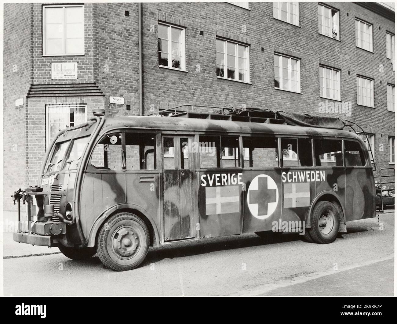 Swedish Red Cross Bus during World War II Stock Photo - Alamy