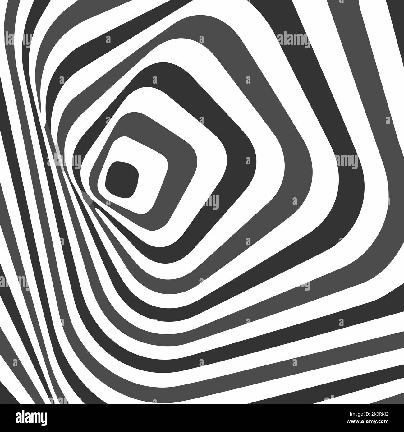 Abstract twisted black and white background. Optical illusion of ...