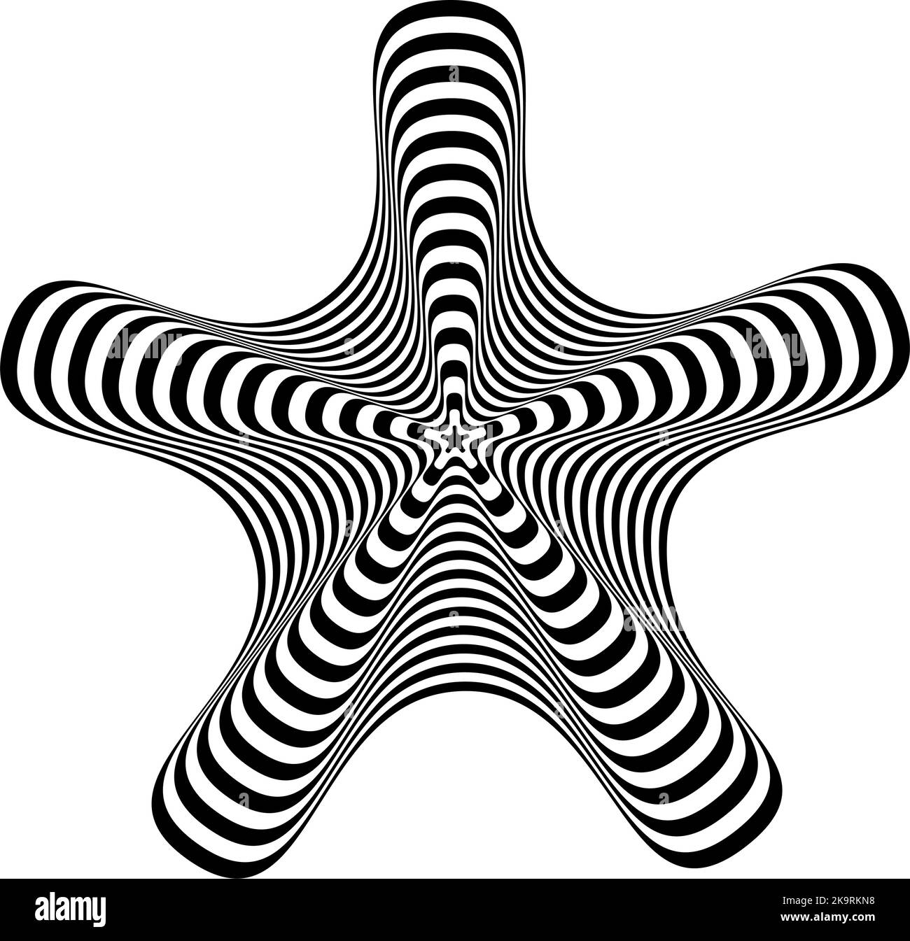 Abstract twisted black and white background. Optical illusion of ...