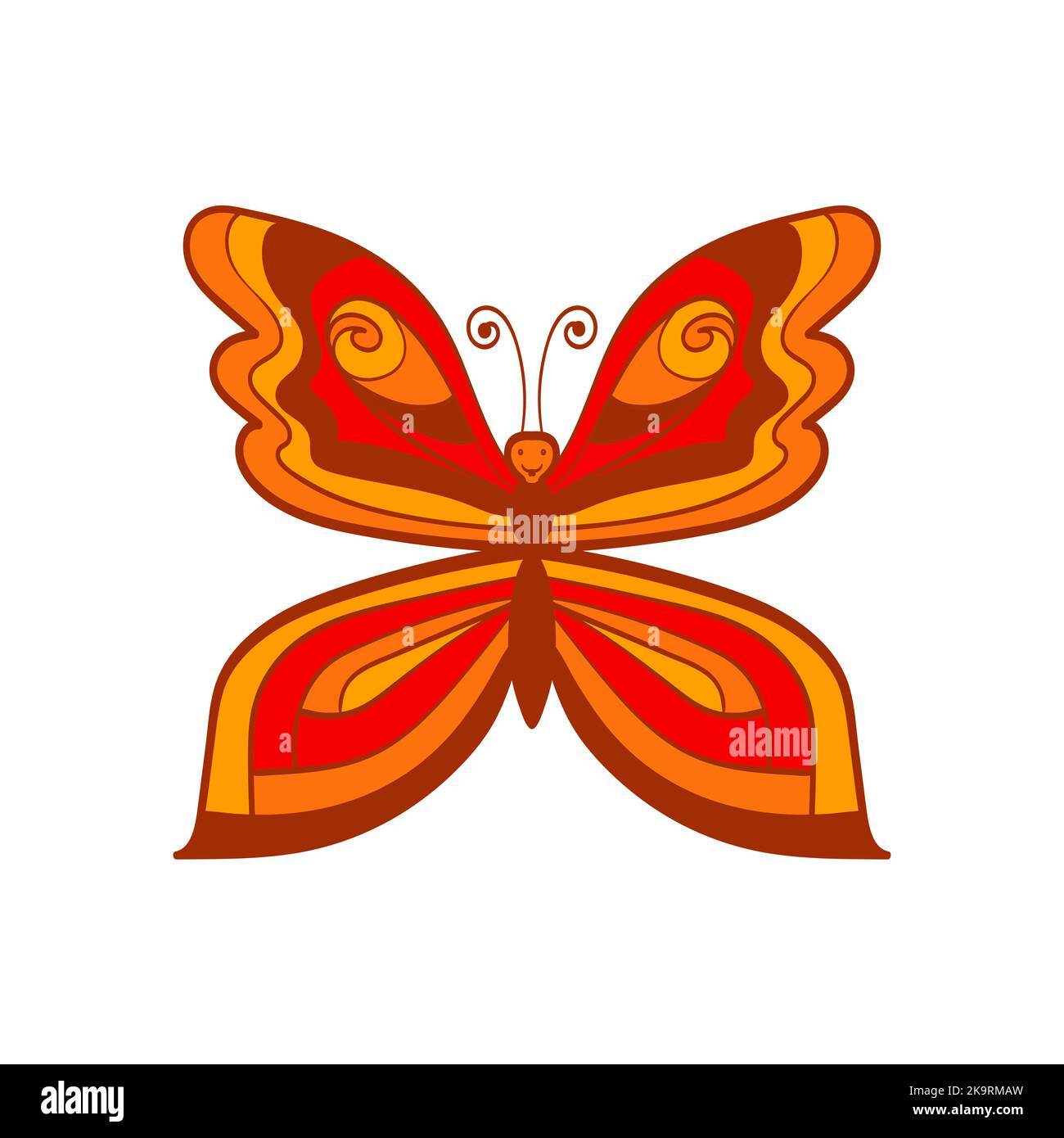 Orange Butterfly Cartoon