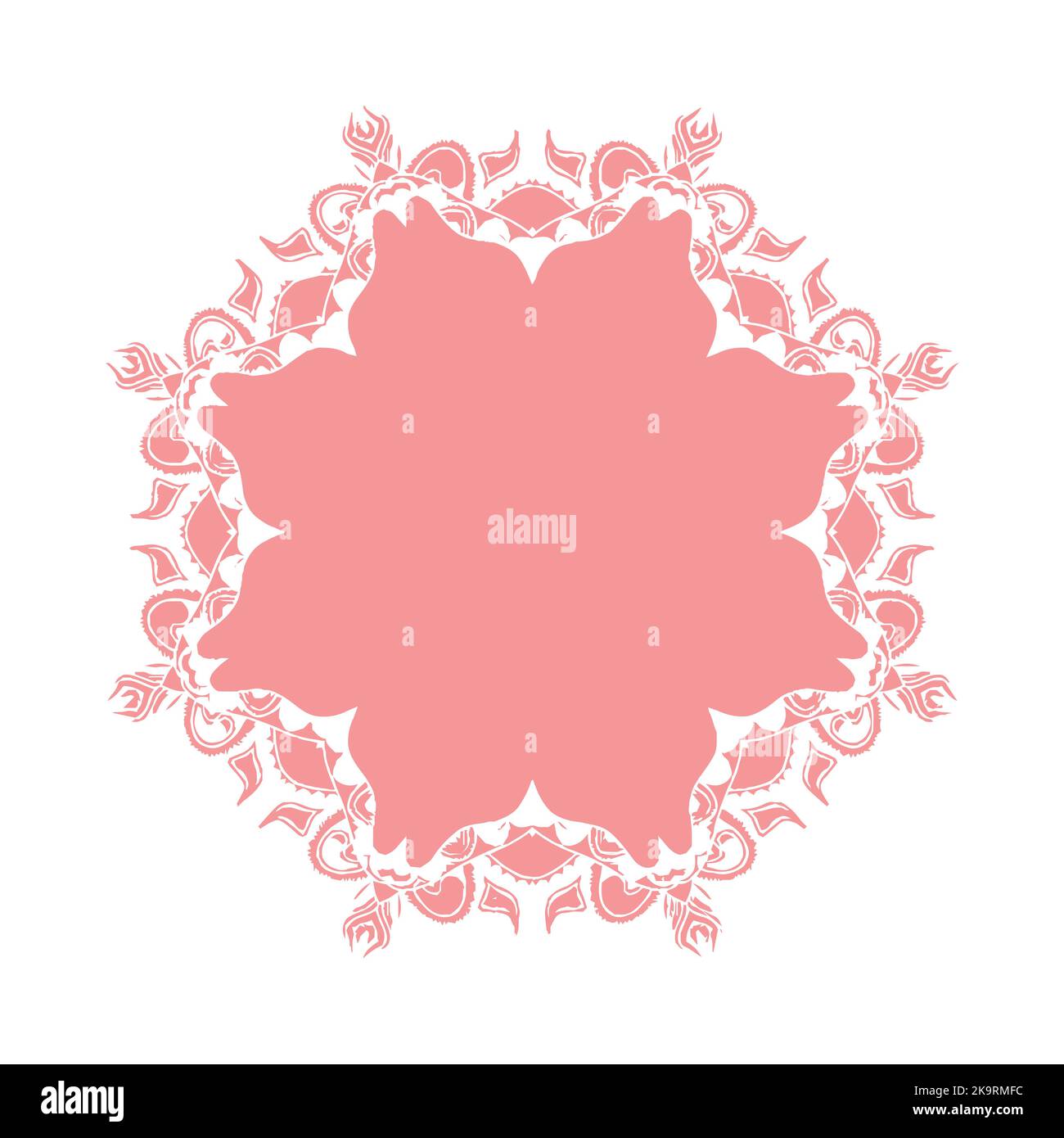 Vector abstract frame on white background. Lacy floral decorative ...