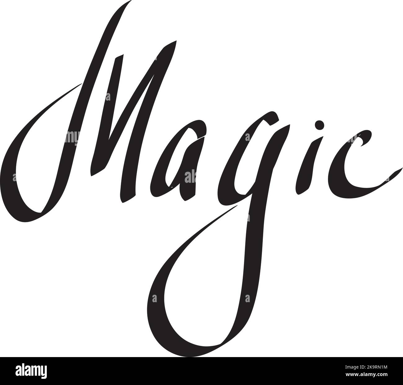 Magic text on white background. Hand drawn lettering. Vector ...