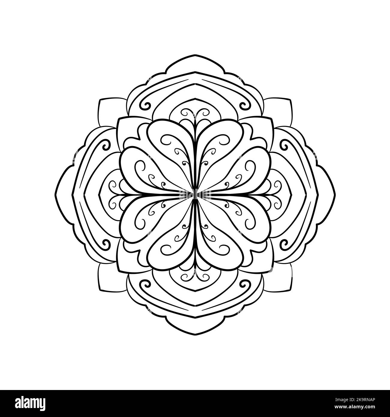 Mandala. Ethnic lacy decorative element. Hand drawn round background ...
