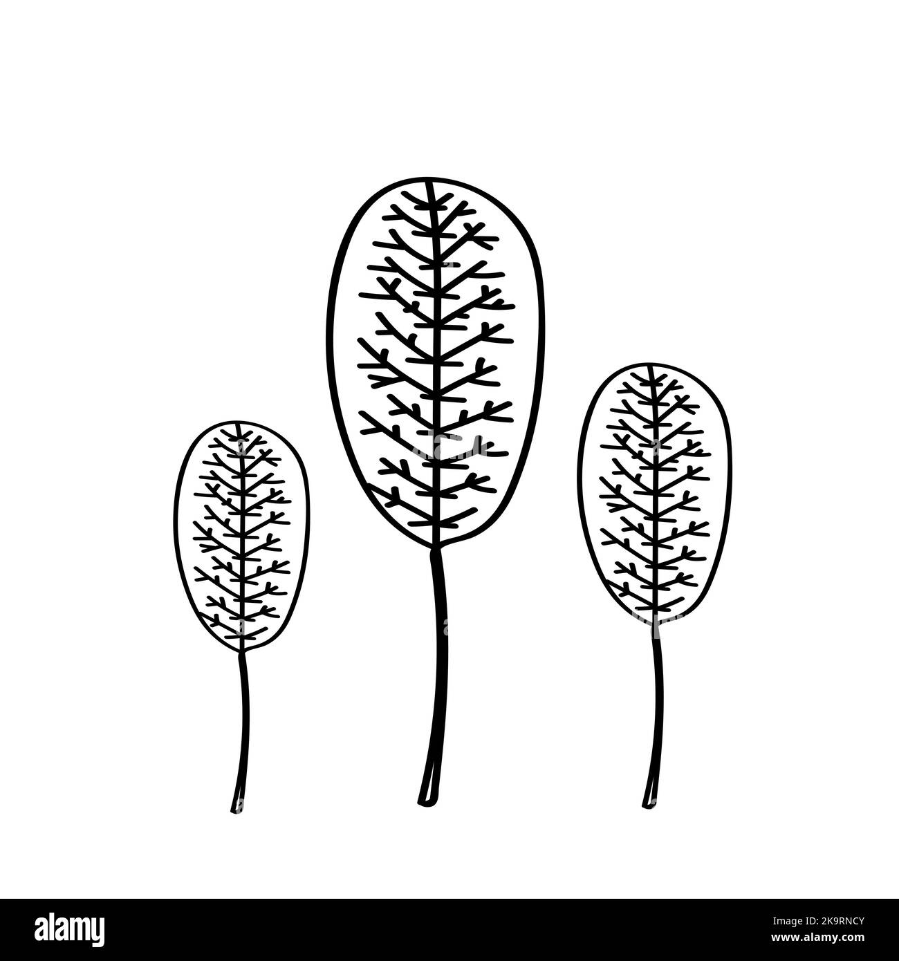 Stylized trees in lineart style. Vector illustration Stock Vector Image ...