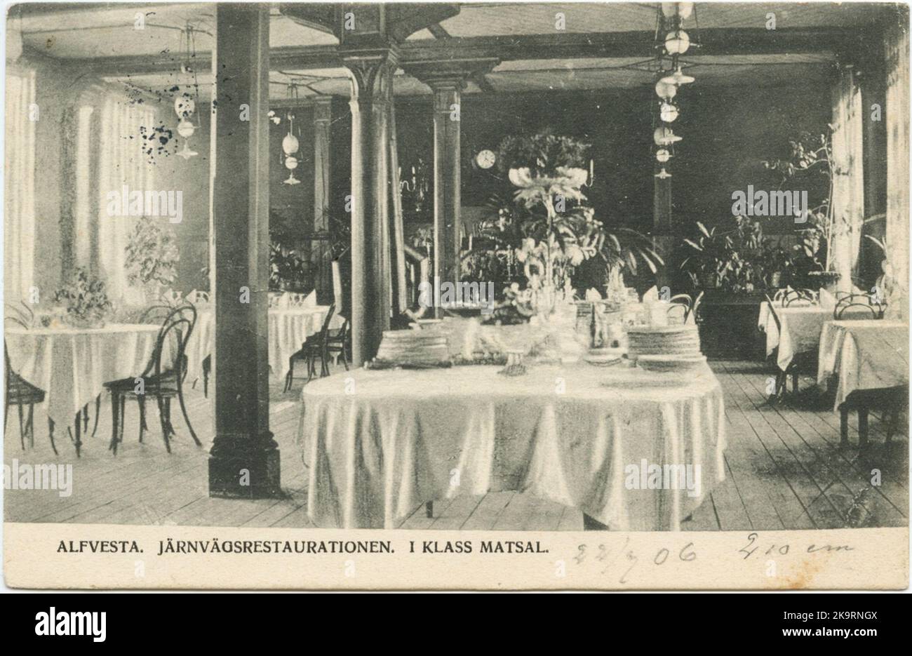 First class dining room in Alvesta Railway restaurant Stock Photo - Alamy