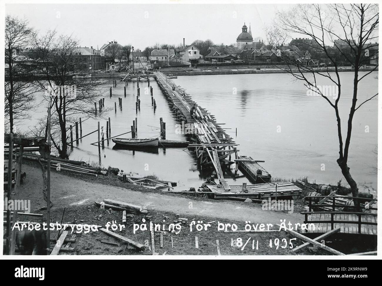 Work bridge for piling bridge Stock Photo - Alamy