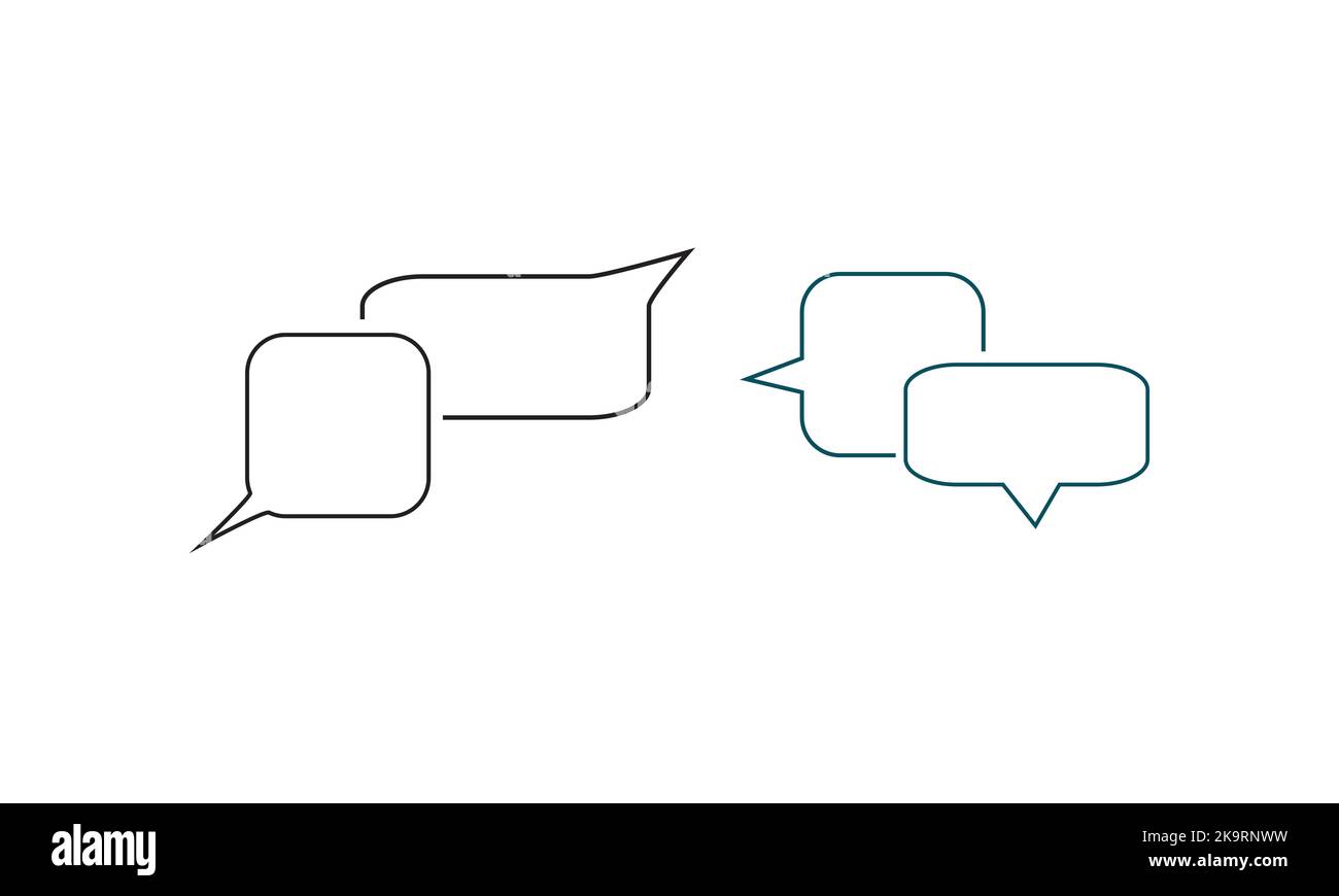 Vector speech clouds chat bubble icon. Collection pastel color doodle ...