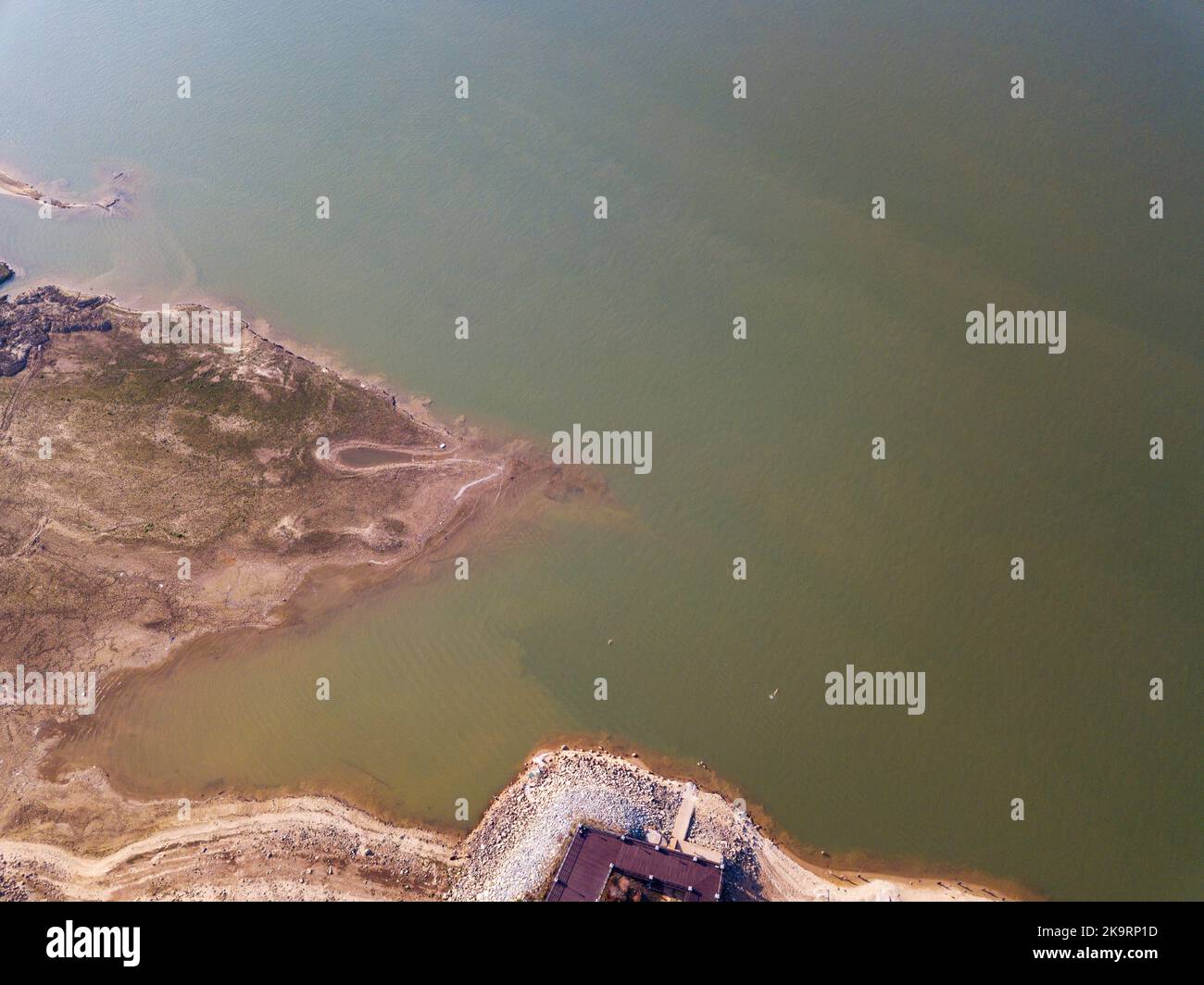 Aerial view of riverbank,the dry river Stock Photo - Alamy