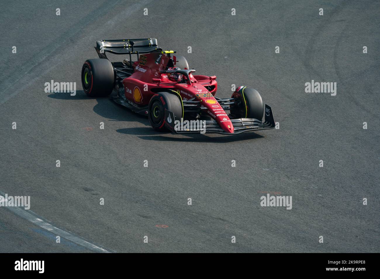Mexico City, Mexico. 29th Oct, 2022. FerrariÕs Carlos Sainz driving car ...