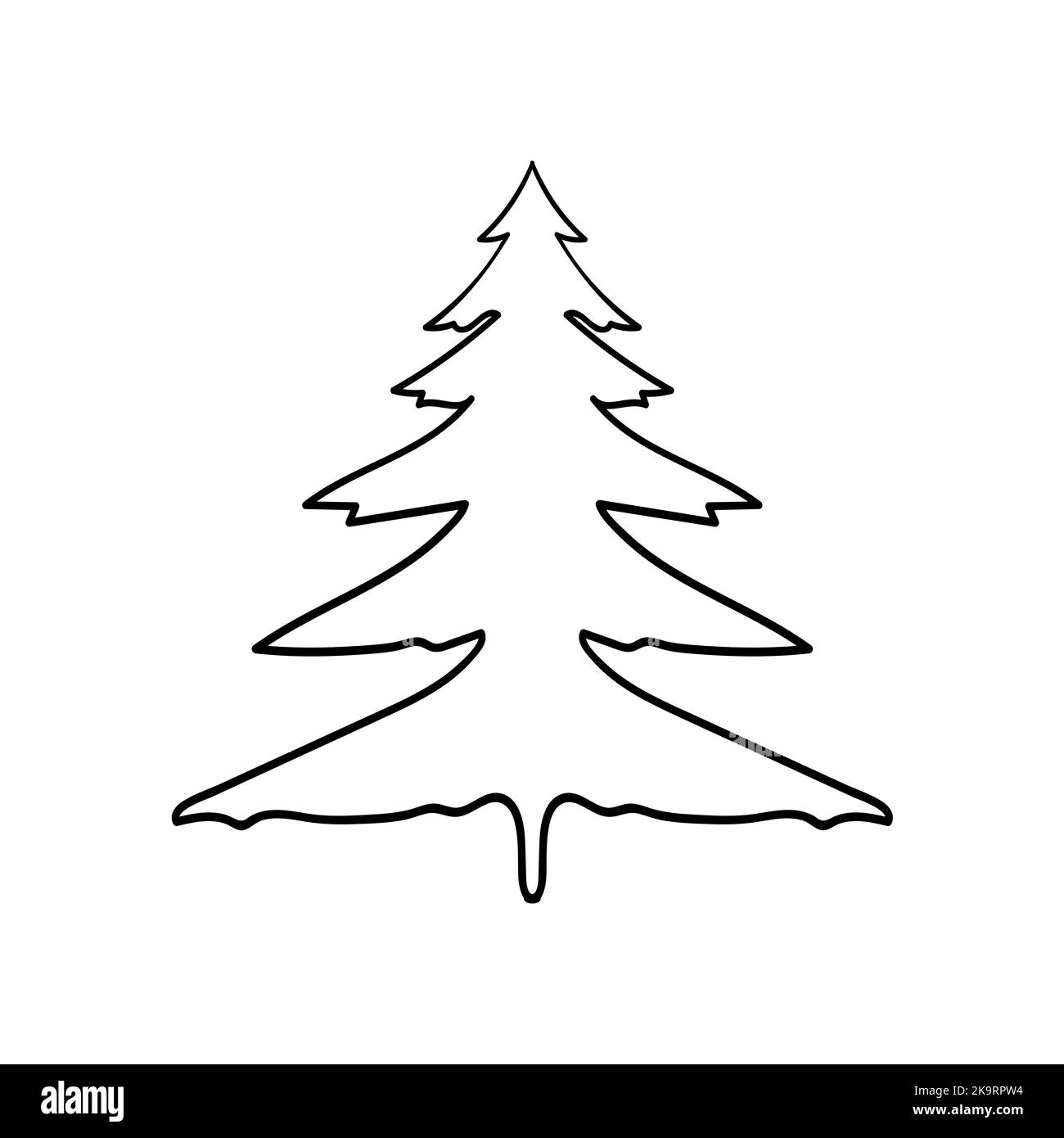 Spruce tree vector illustration/ Coloring book element Stock Vector ...