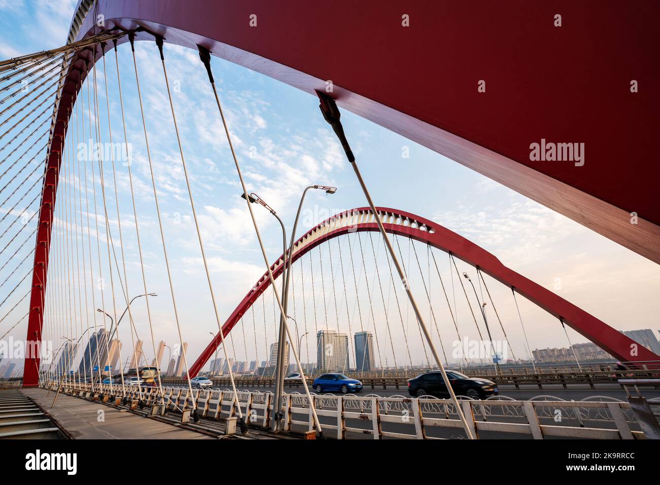 Cable stayed bridge at sunset Stock Photo - Alamy