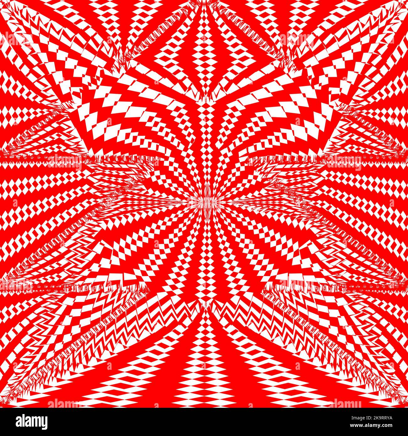 Abstract twisted red and white background. Optical illusion of ...