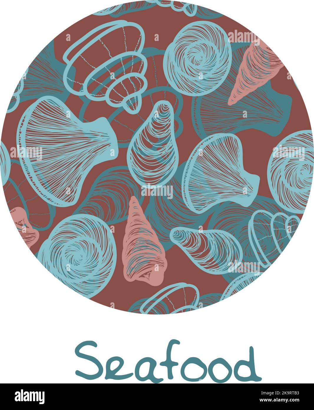 Seafood label, sign or stamp on white background Stock Vector Image ...