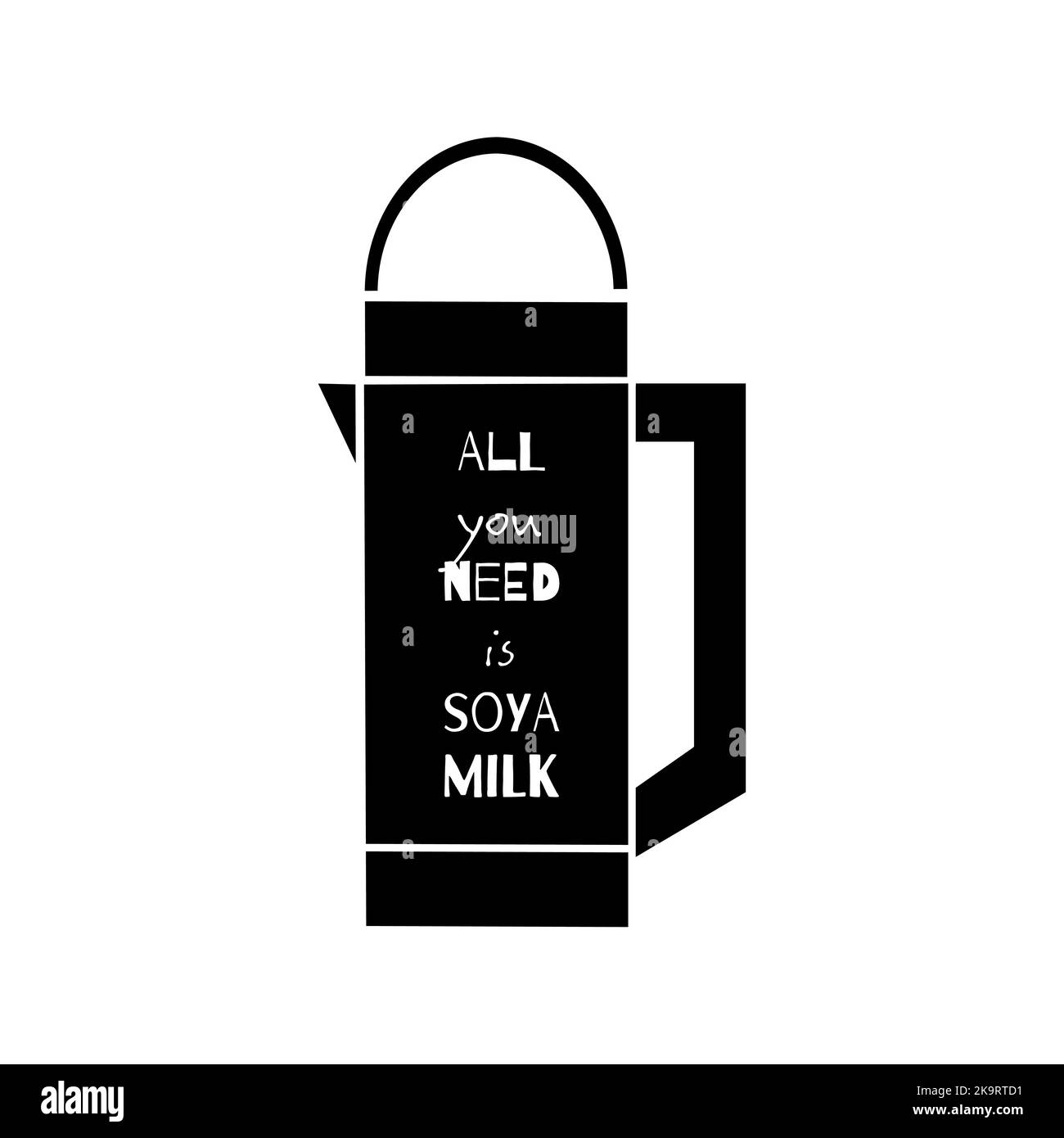 Soya milk maker illustration. Kitchen device for milk, fresh drinks ...
