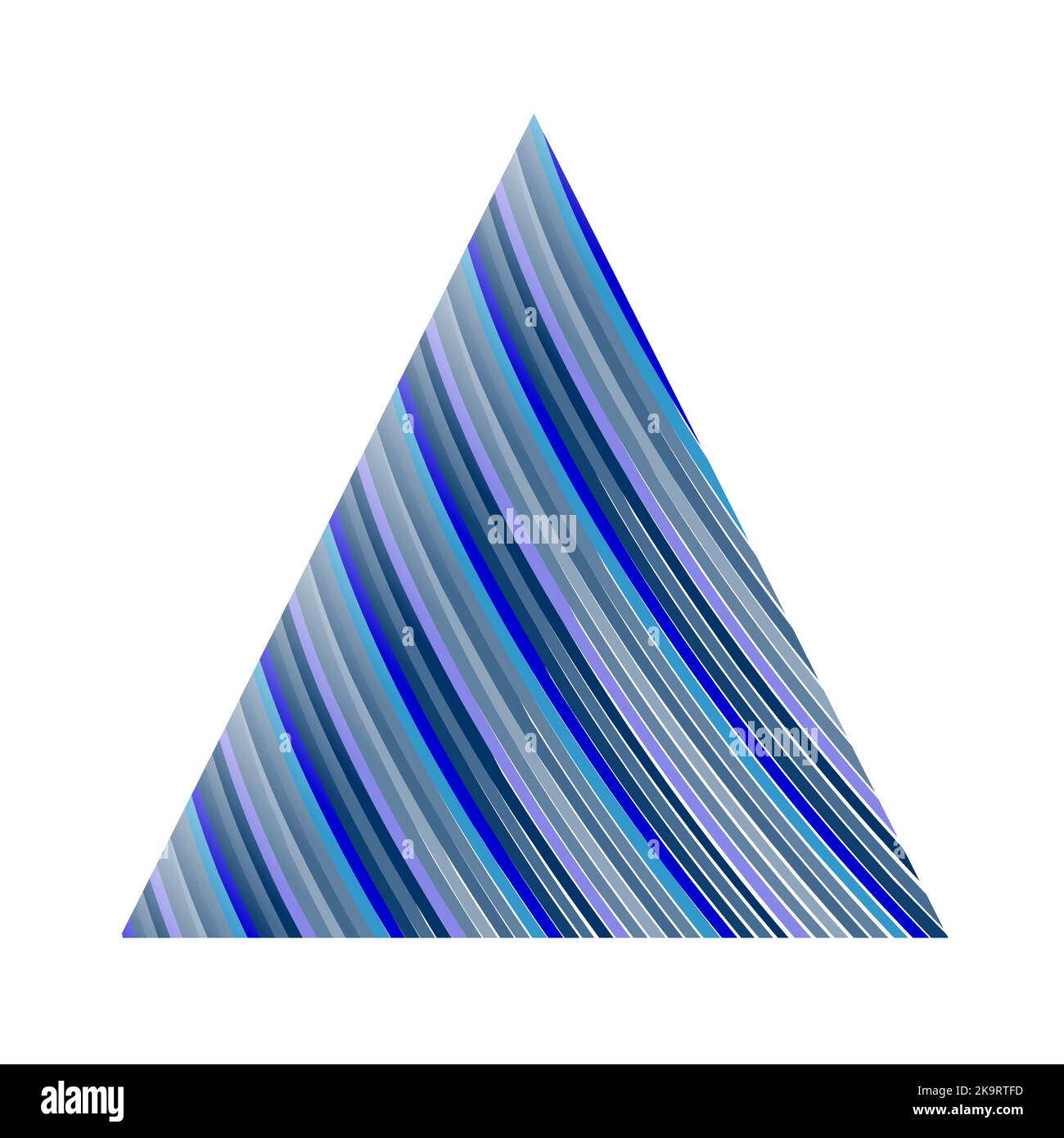 Abstract triangle shape. Striped gradient figure. Geometric symbol ...