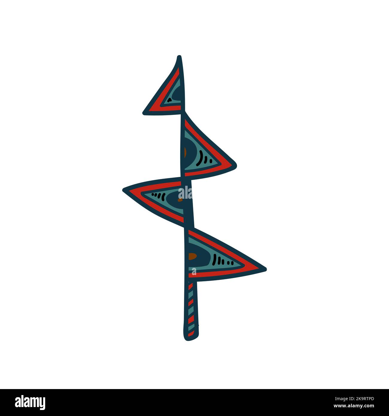 Stylized spruce tree. Colorful image for cards, poster, scrapbook ...