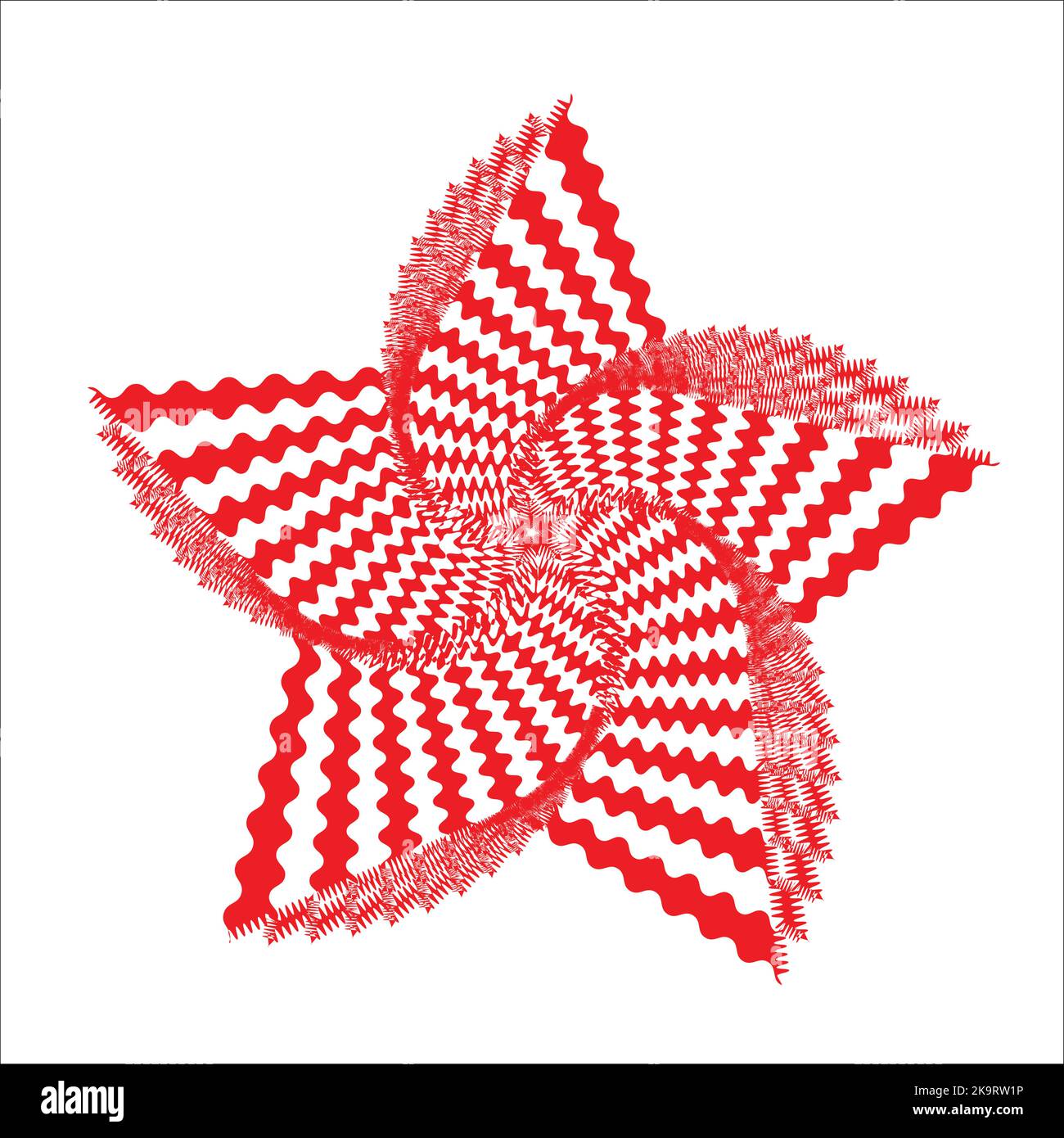 Abstract twisted zigzag line red shape. Optical illusion Stock Vector Image & Art - Alamy