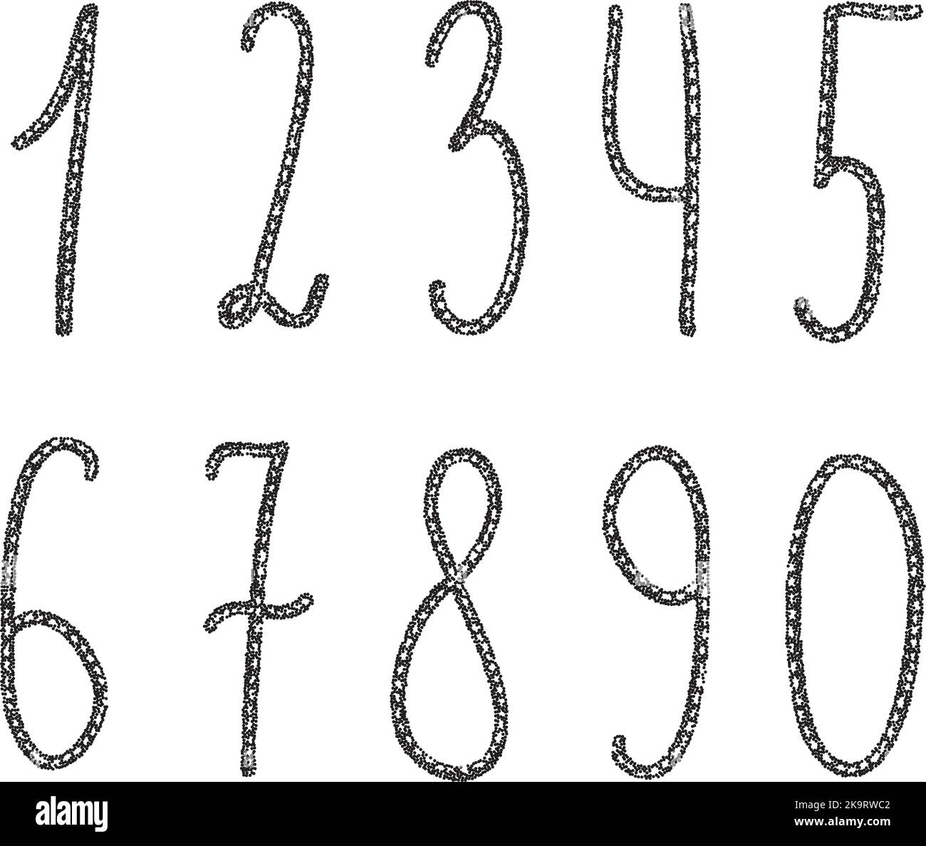 Vector colorful hand drawn numbers set, design elements Stock Vector ...