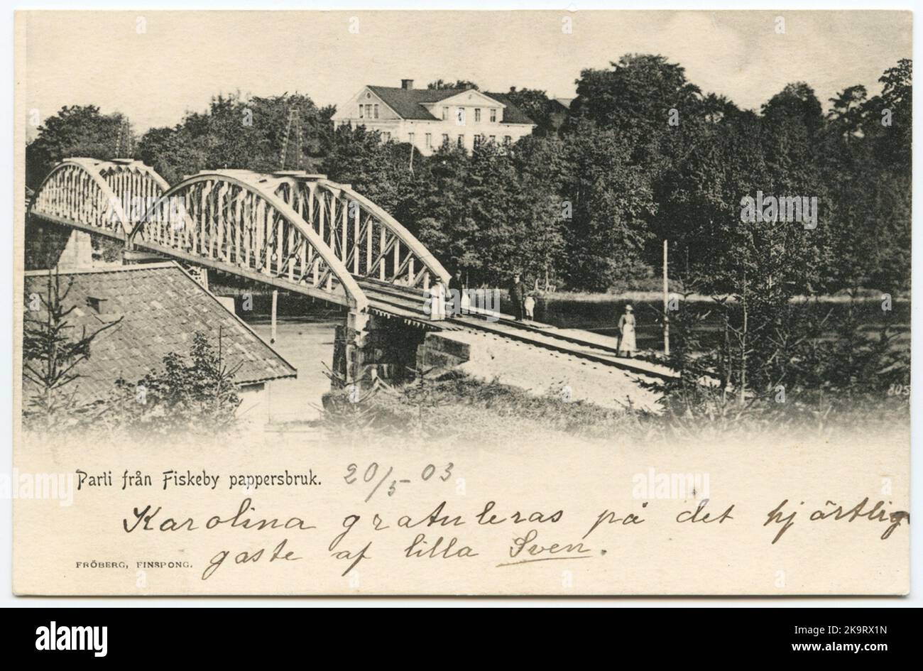 The railway bridge in Fiskeby on the line between Norrköping Central ...
