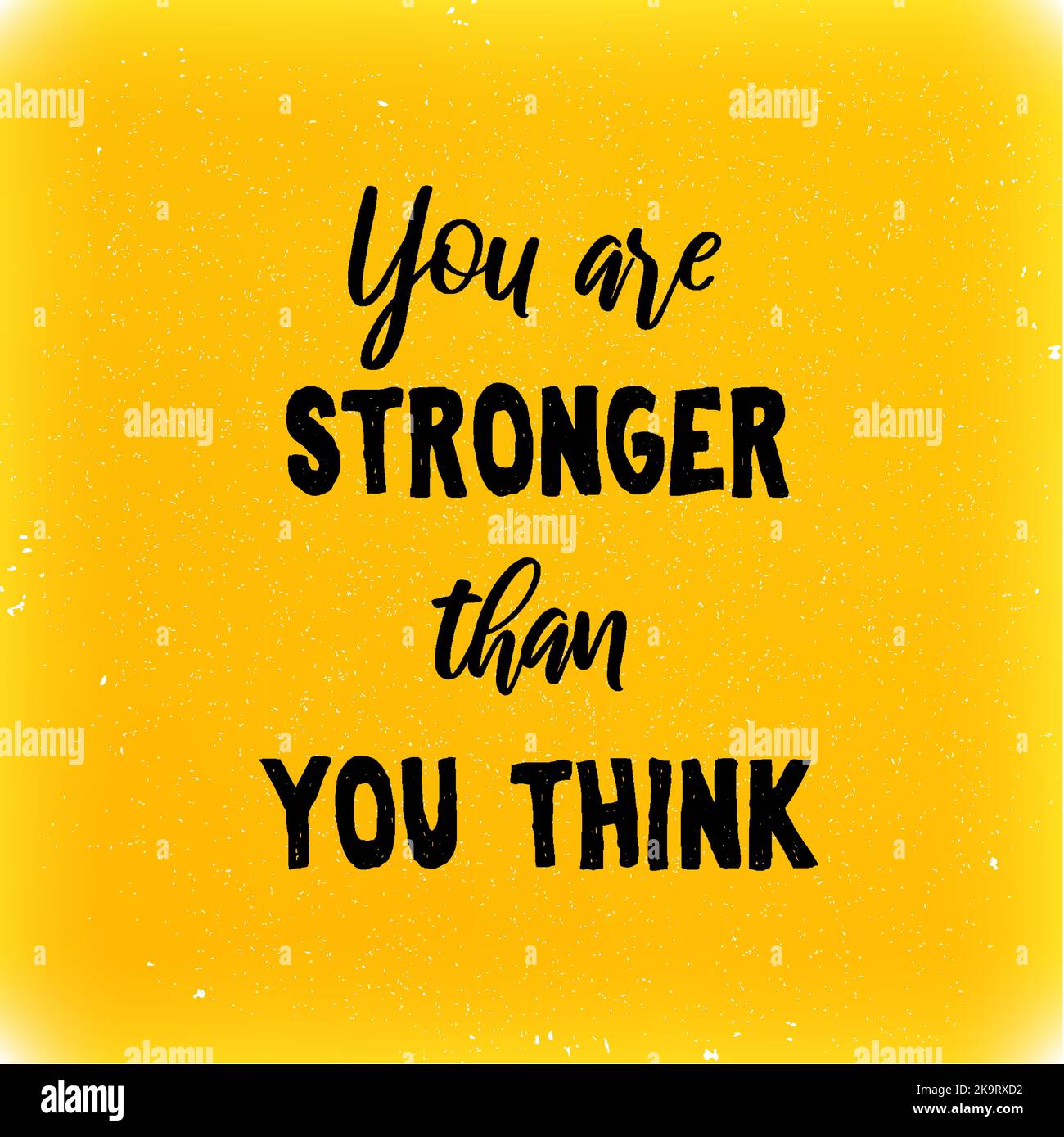 You Are Stronger Than You Think Inspirational Quote On Yellow Bright