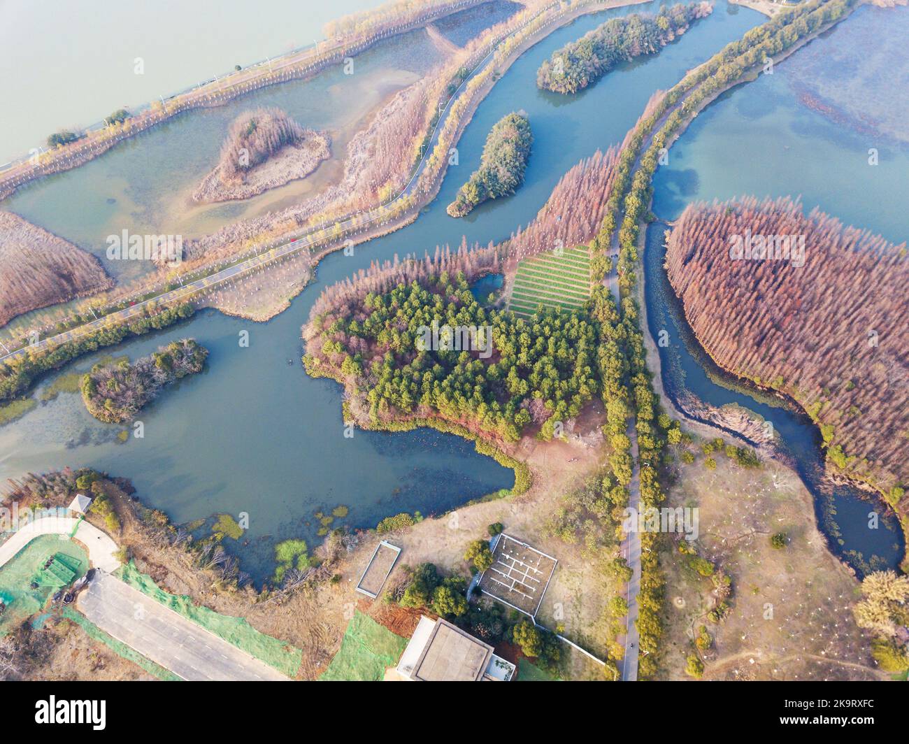 Aerial view, forests and lakes Stock Photo - Alamy