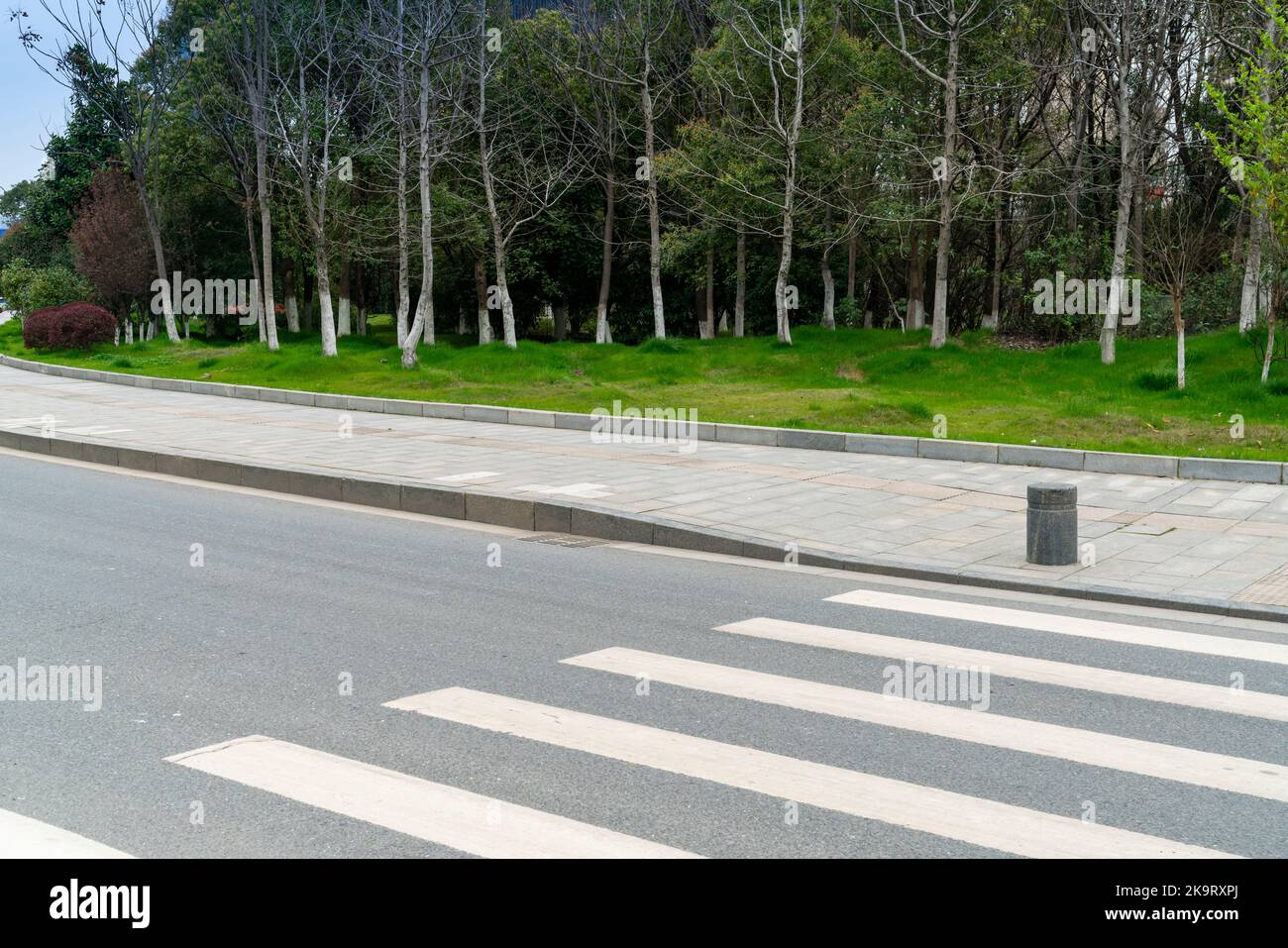 Zebra crossing on outdoor road Stock Photo - Alamy