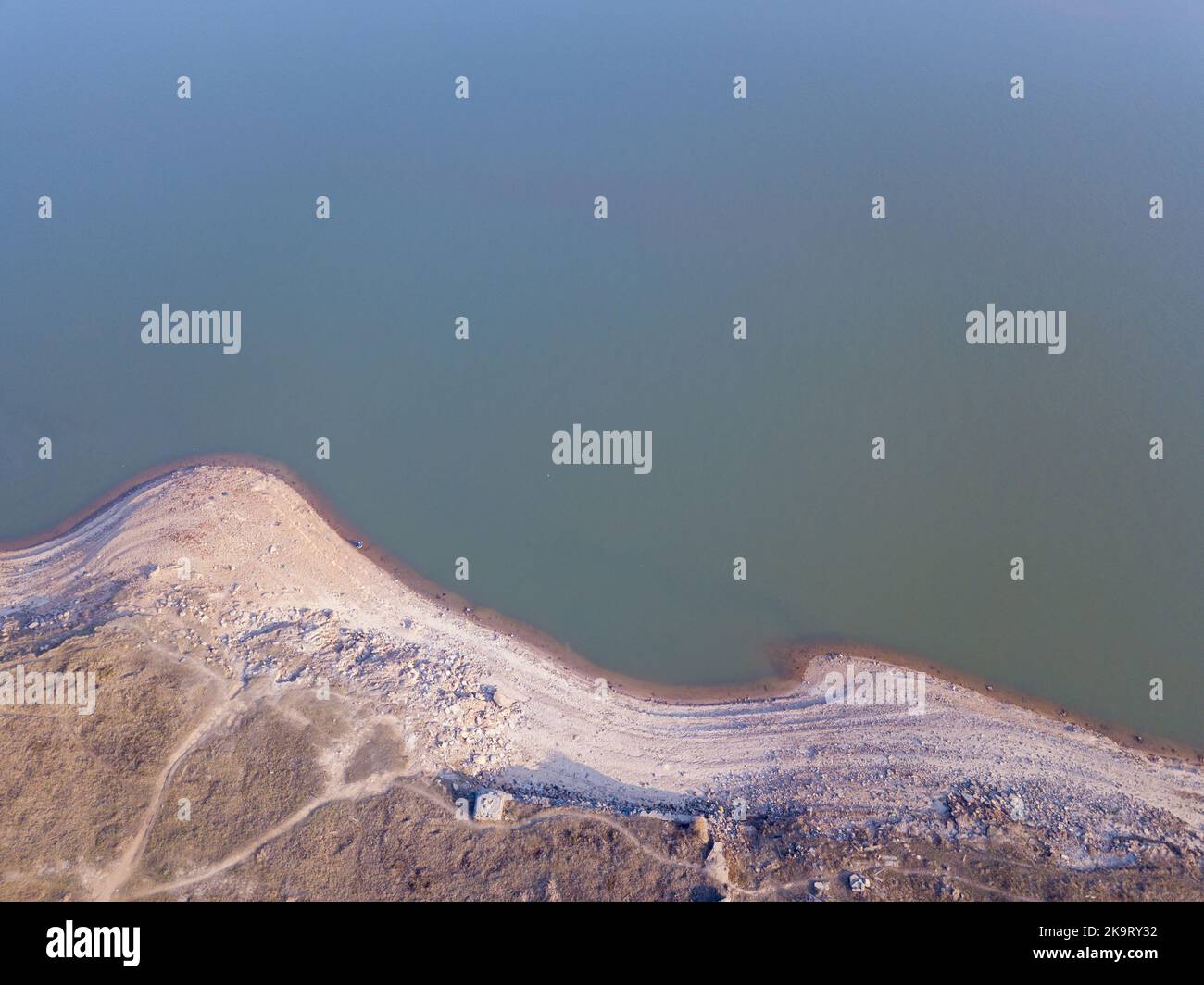 Aerial view of riverbank,the dry river Stock Photo - Alamy