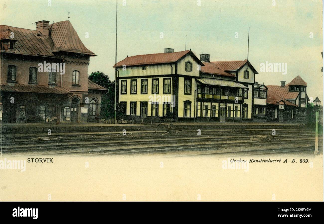 Railway station Storvik Stock Photo - Alamy