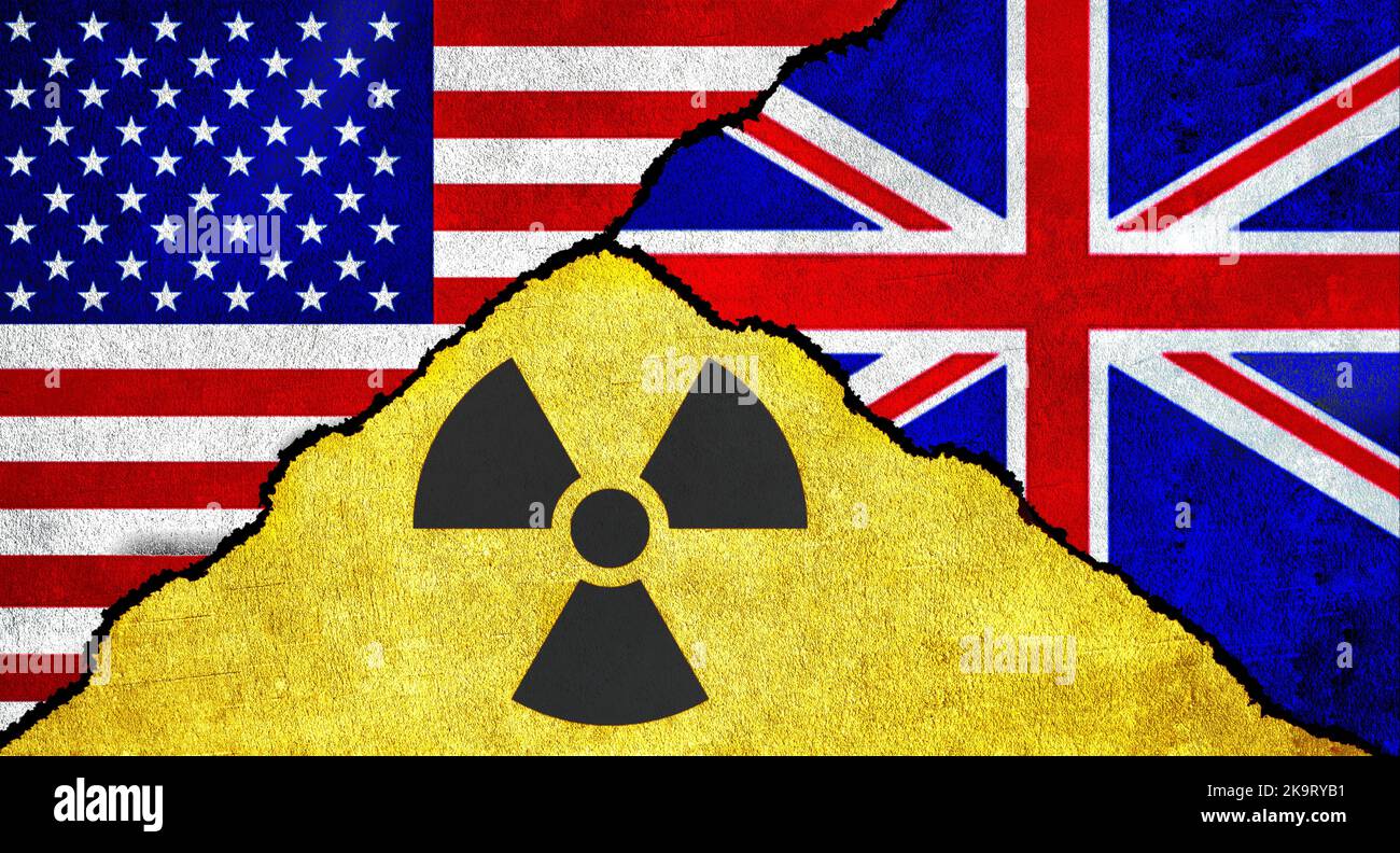 Flags of United States of America (USA), United Kingdom (UK) and ...